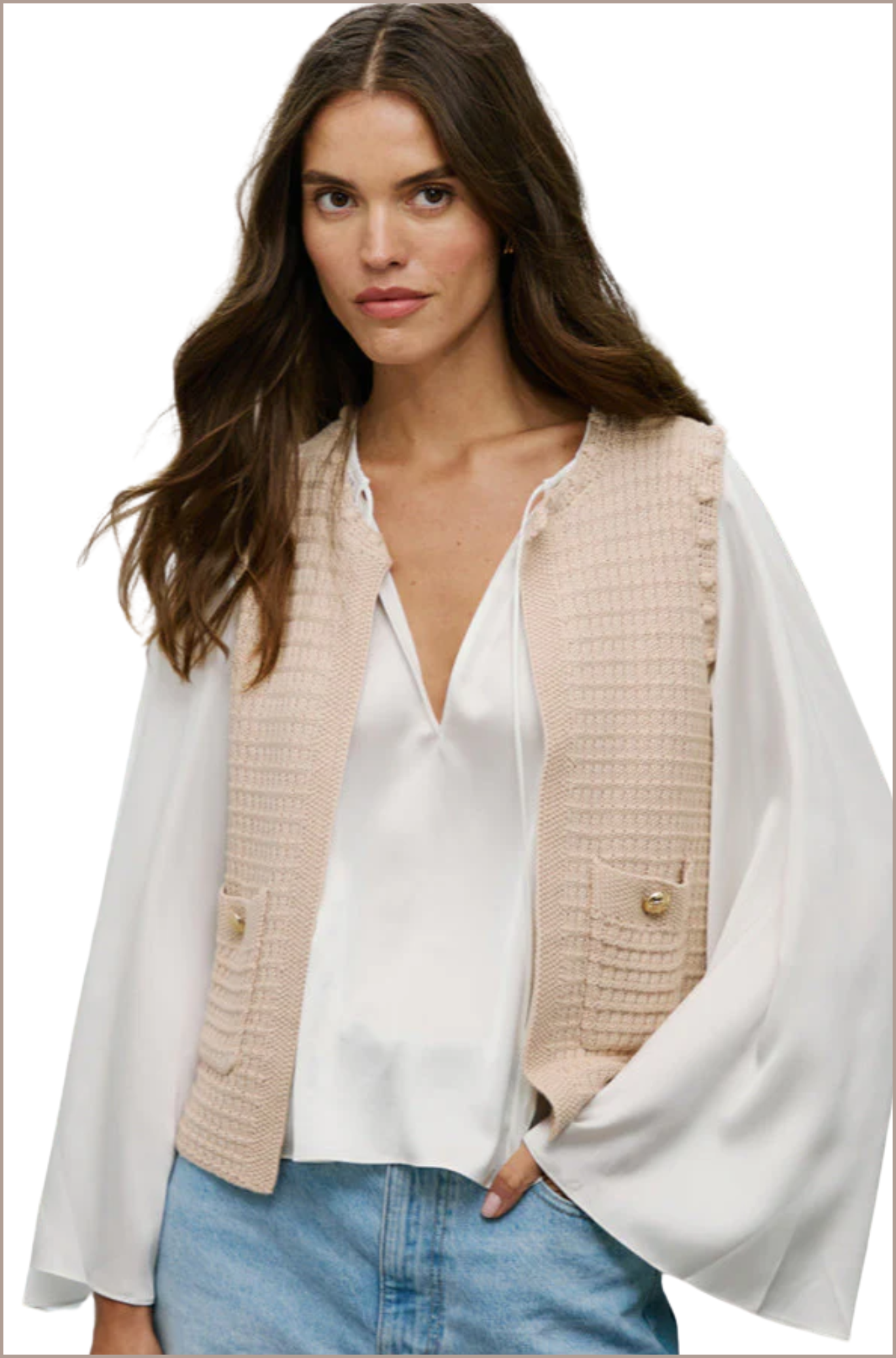 Open Front Texture Vest